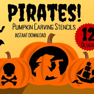 Printable Pirate Pumpkin Carving Stencils for Halloween | 12 Unique ...