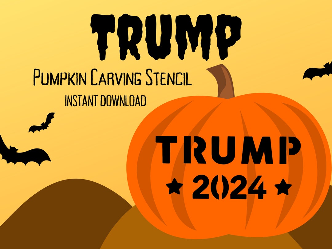 Trump Pumpkin Carving Stencil | 1 Political Halloween Jack O'lantern ...