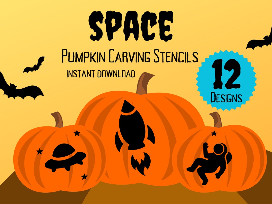 Space Pumpkin Carving Stencils | 12 Unique Halloween Jack O'lantern ...