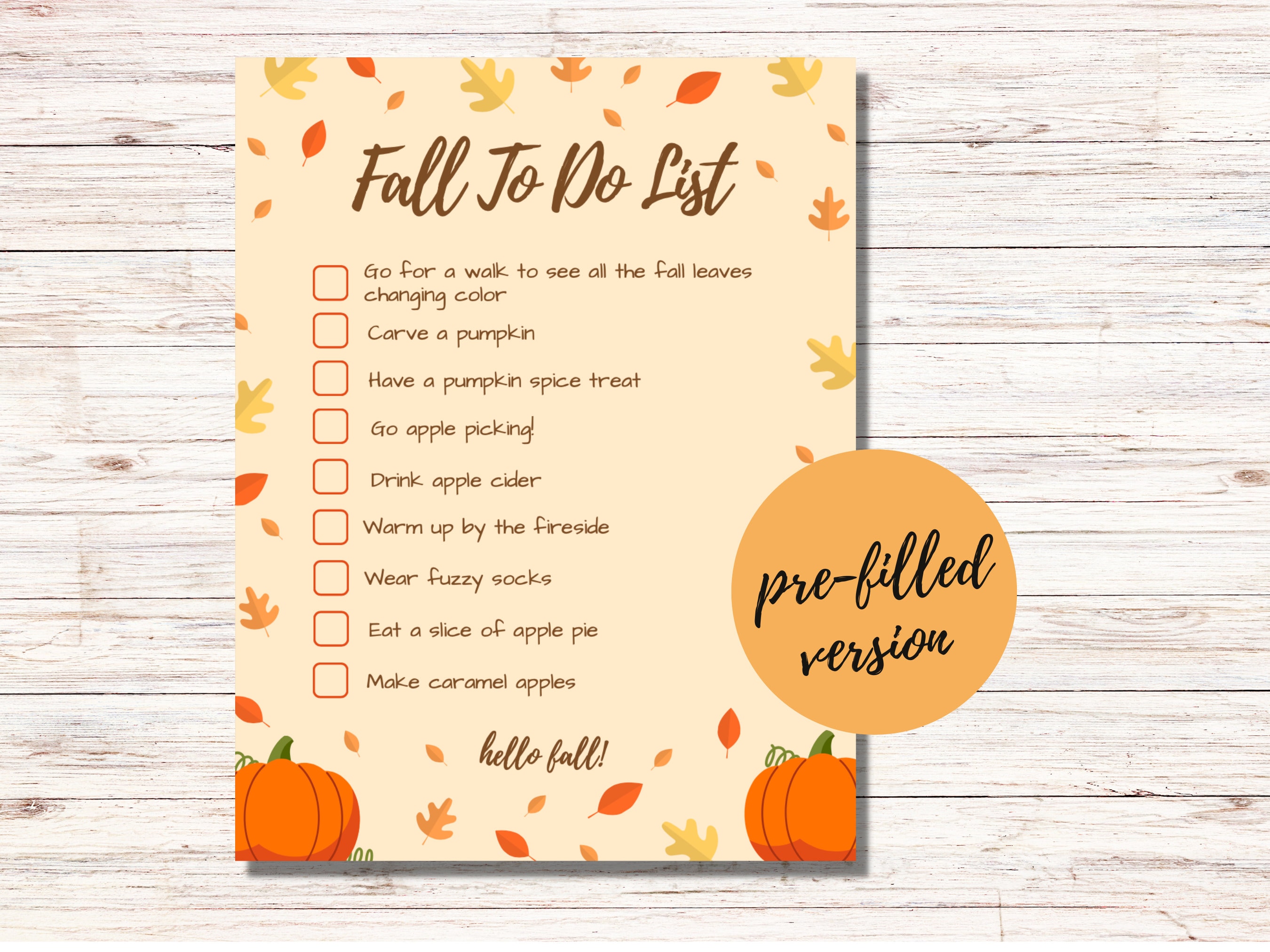 Editable Fall Bucket List Printable Autumn to Do List That's Editable ...