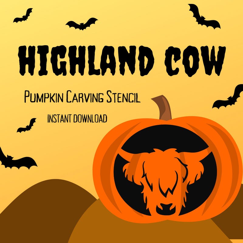 Highland Cow Pumpkin Stencil - Etsy