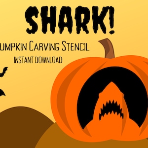 Shark Pumpkin Carving Stencil | 1 Unique Halloween Jack O'lantern ...