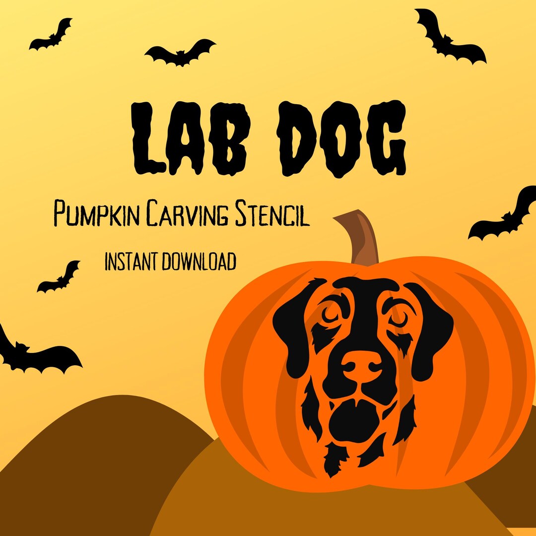 Lab Dog Pumpkin Carving Stencil | 1 Unique Pet Dog Halloween Jack O ...