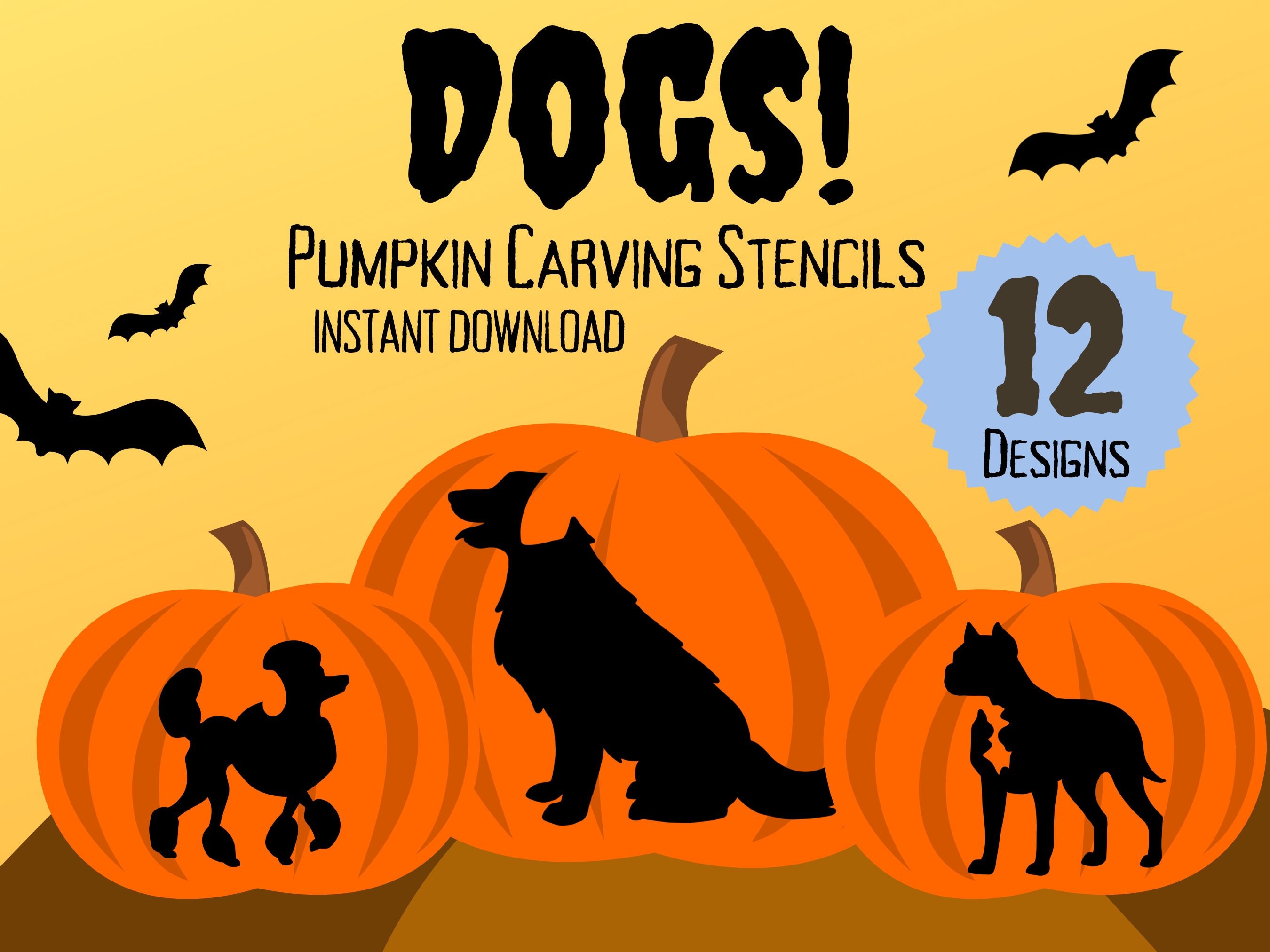 Dog Pumpkin Carving Stencils for Halloween | 12 Jack O'lantern Patterns ...