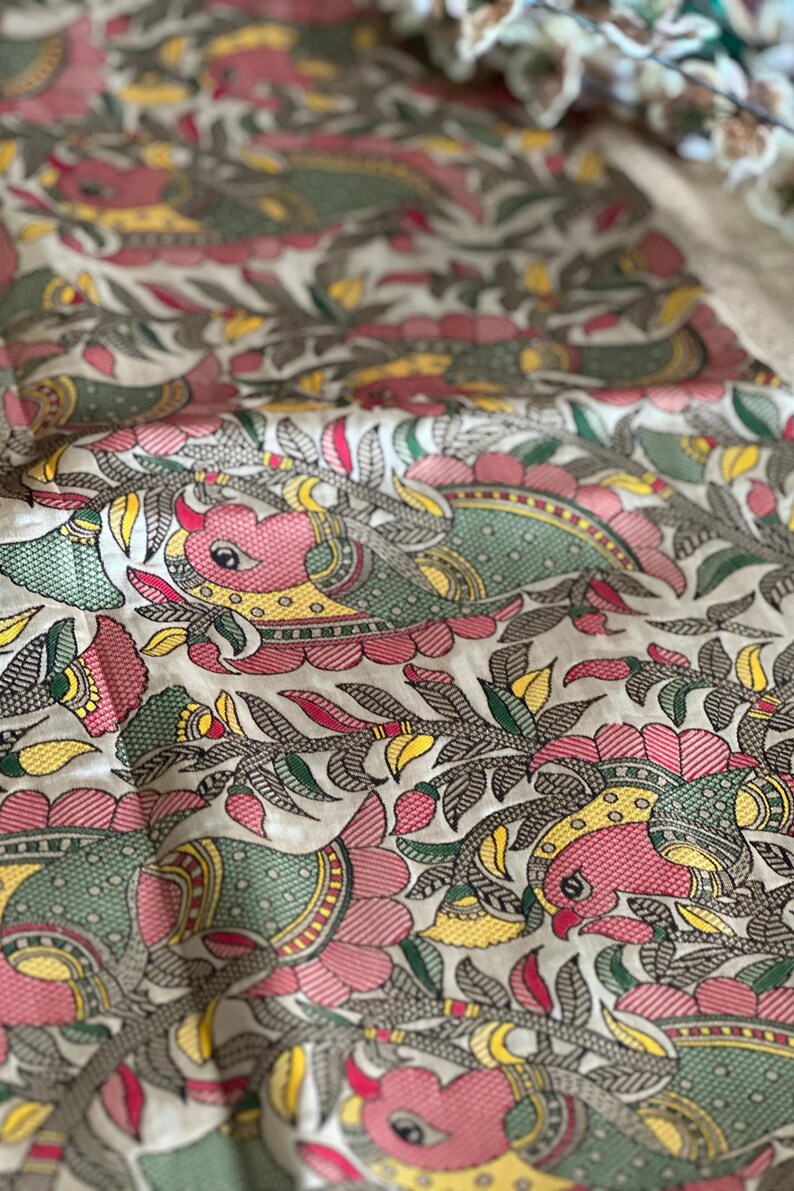 Purple Mithila Silk With Madhubani Weaving - Etsy