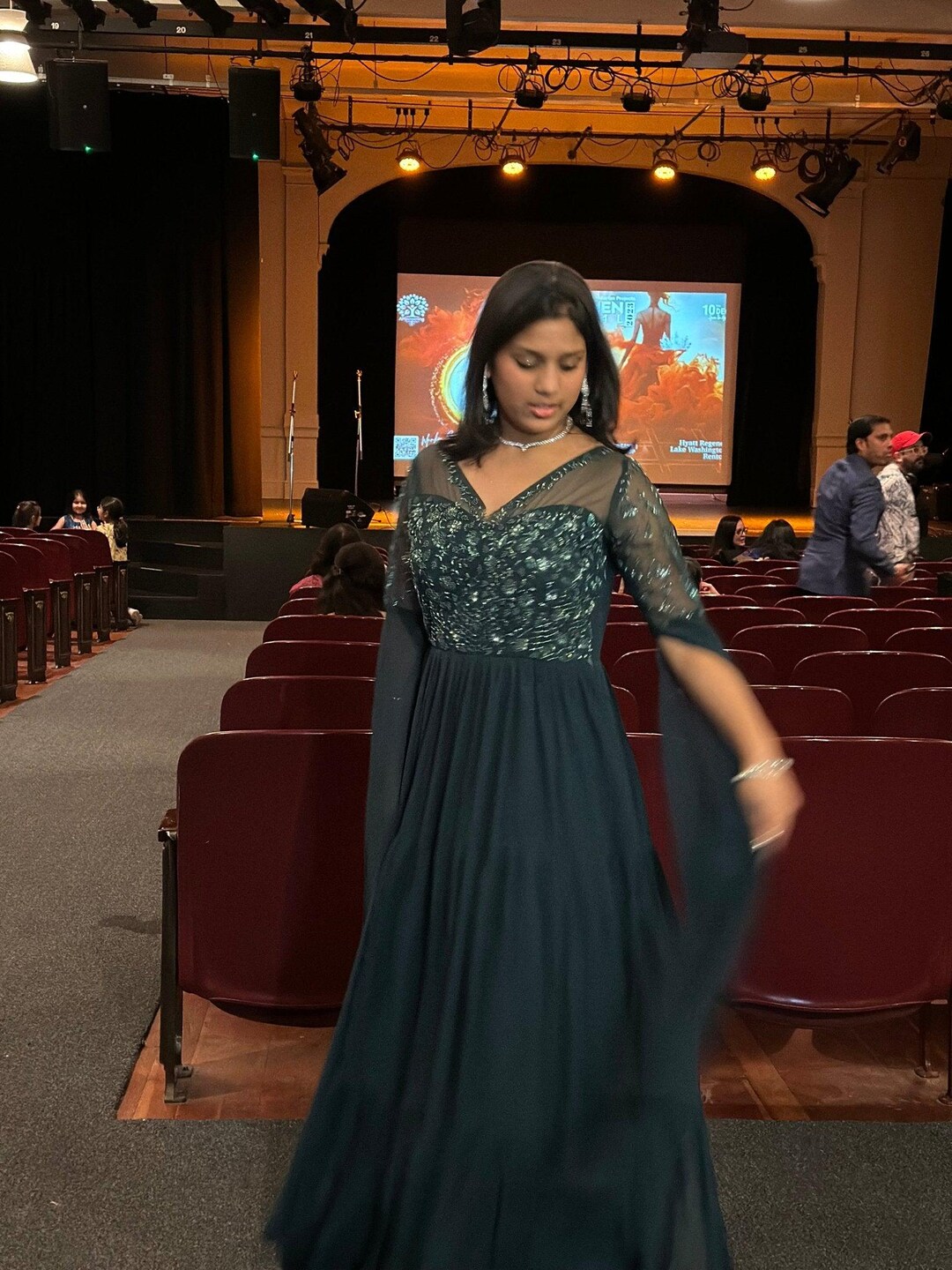Bottle Green Chiffon Gown - Etsy