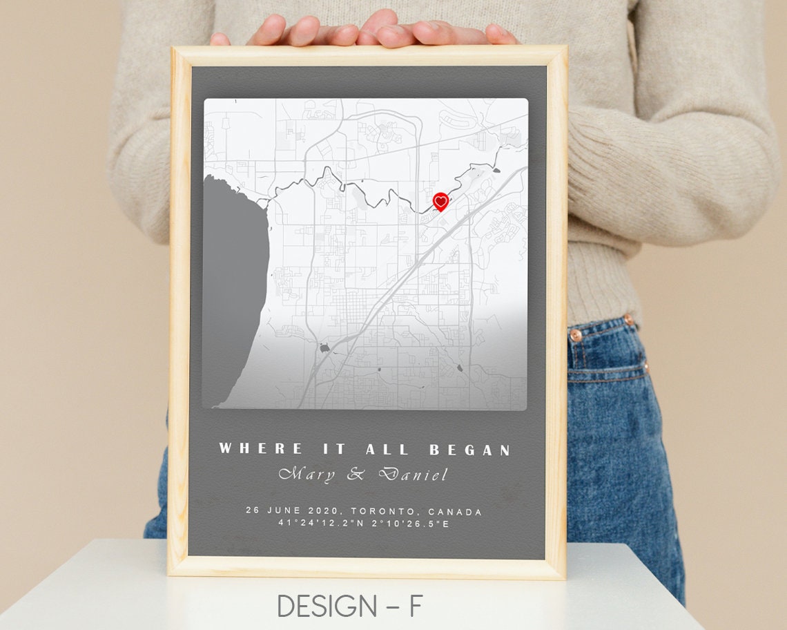 Where We Met Map, Where It All Began, First Date Map, Memory Map ...
