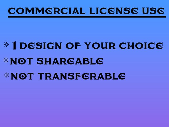 Commercial Use License - Etsy