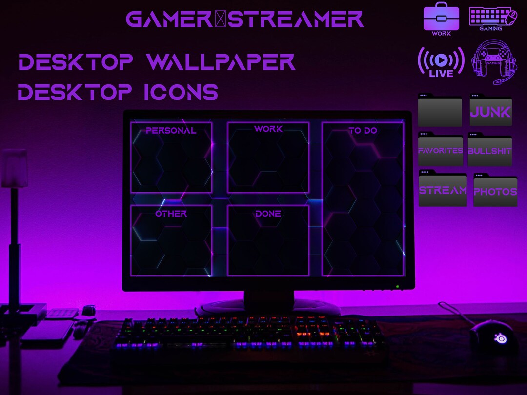 4k Gamer/streamer Desktop Background - Etsy