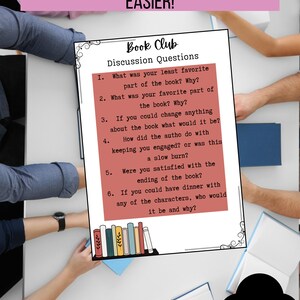 Book Club Discussion Questions - Easy to Use, Easy to Download, PDF ...