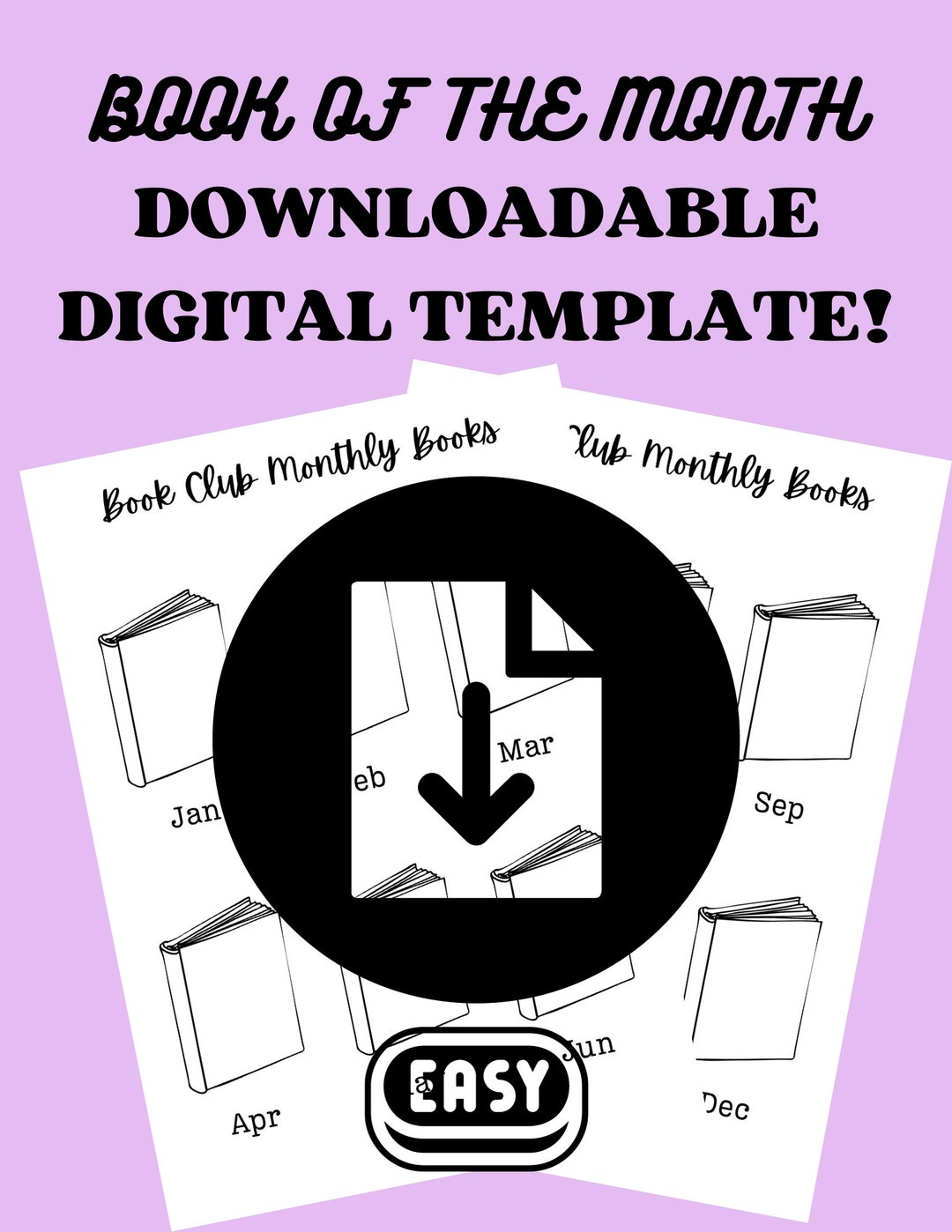 Monthly Book Tracker - PDF, Printable, Book Tracker - Downloadable - Etsy
