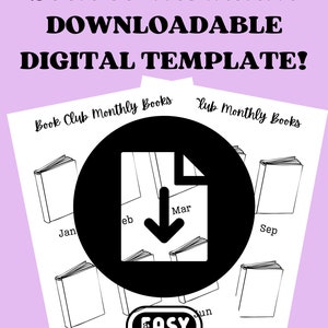 Monthly Book Tracker - PDF, Printable, Book Tracker - Downloadable - Etsy