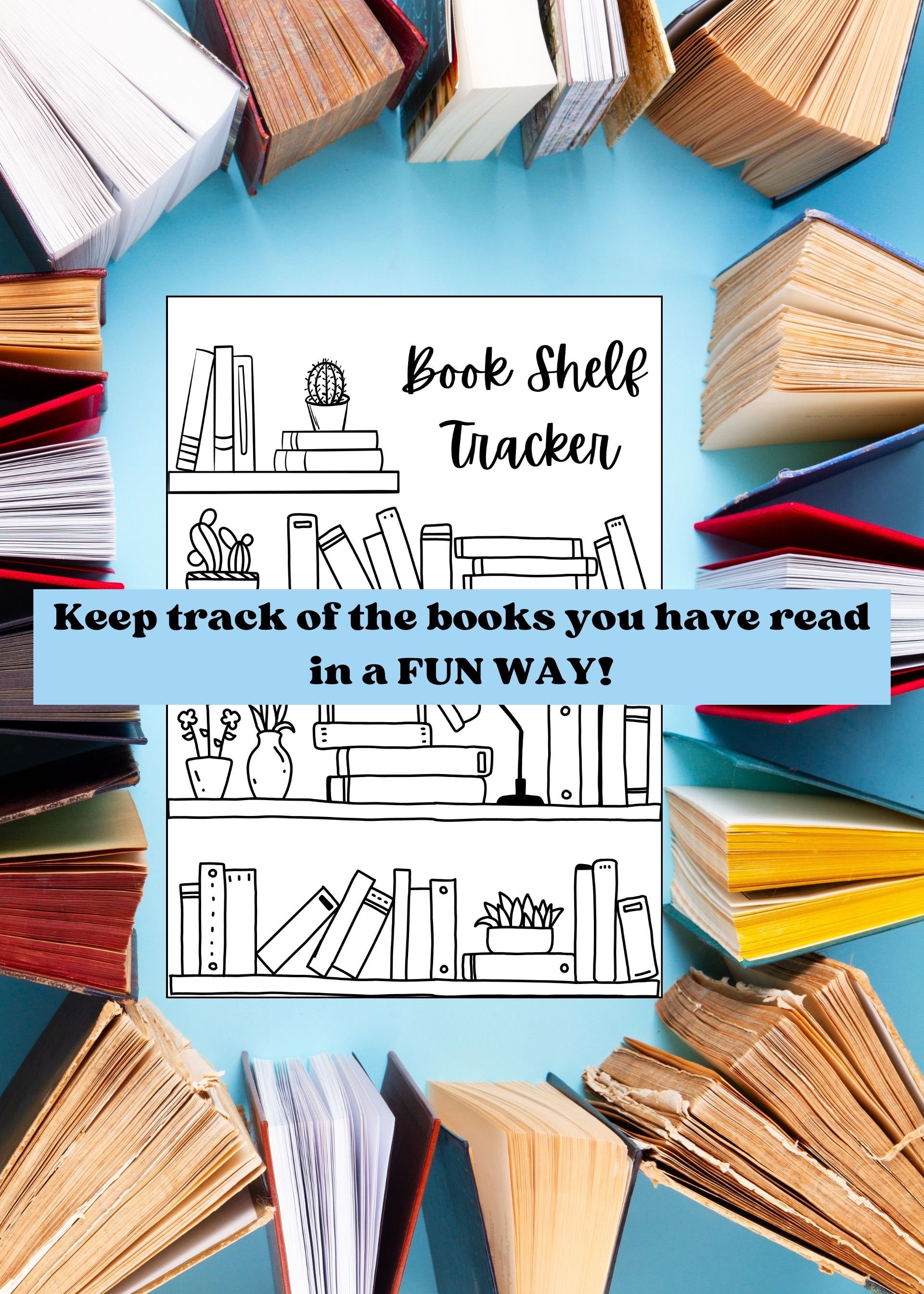 Book Tracker - Book Shelf, Downloadable Book Tracker, PDF, Digital. - Etsy