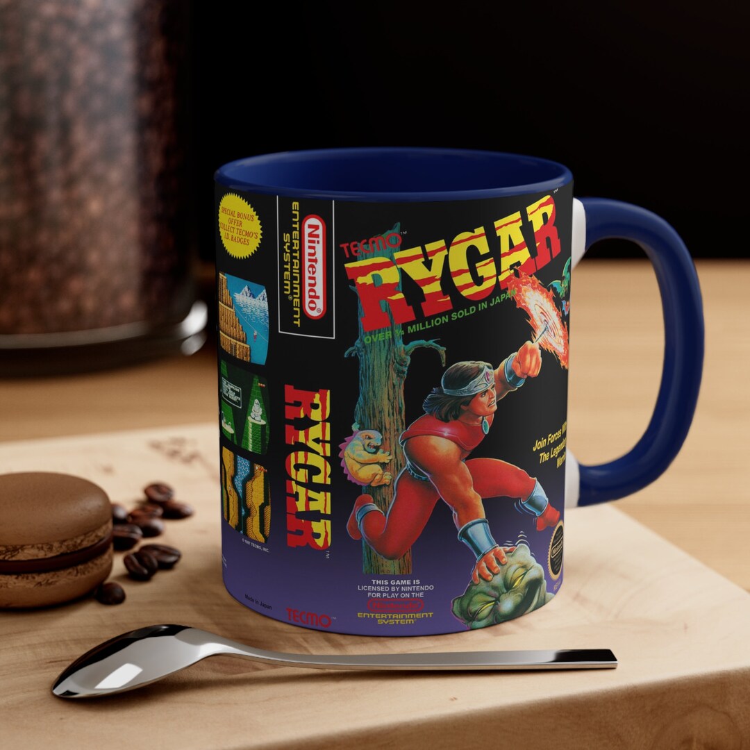 Rygar NES 8 Bit Game Box Cover Famicom Accent Coffee Mug, 11oz Red 1 - Etsy