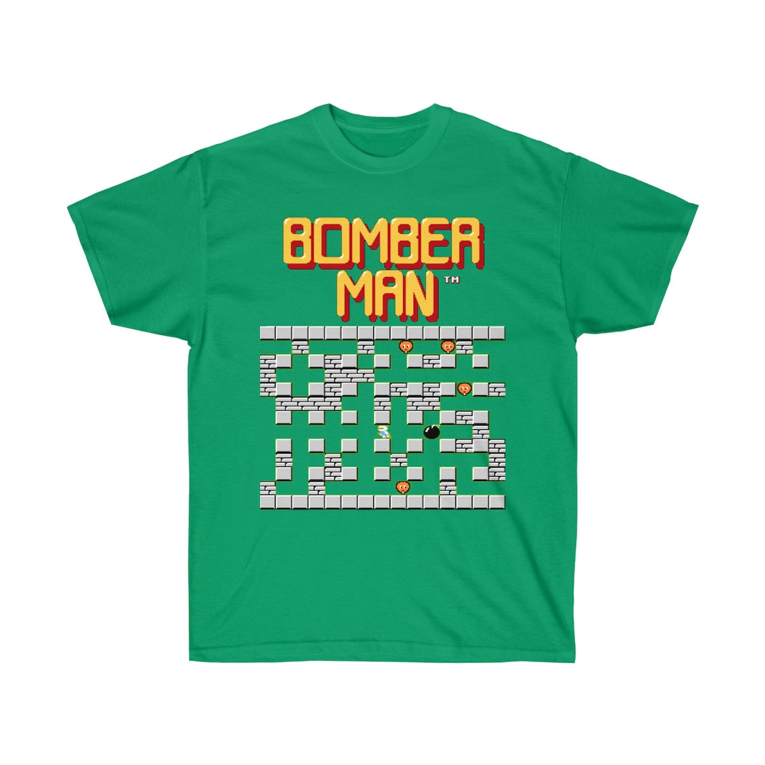 Bomberman Stage 1 Logo NES Famicom Game 8 Bit Stage Screen T Shirt ...