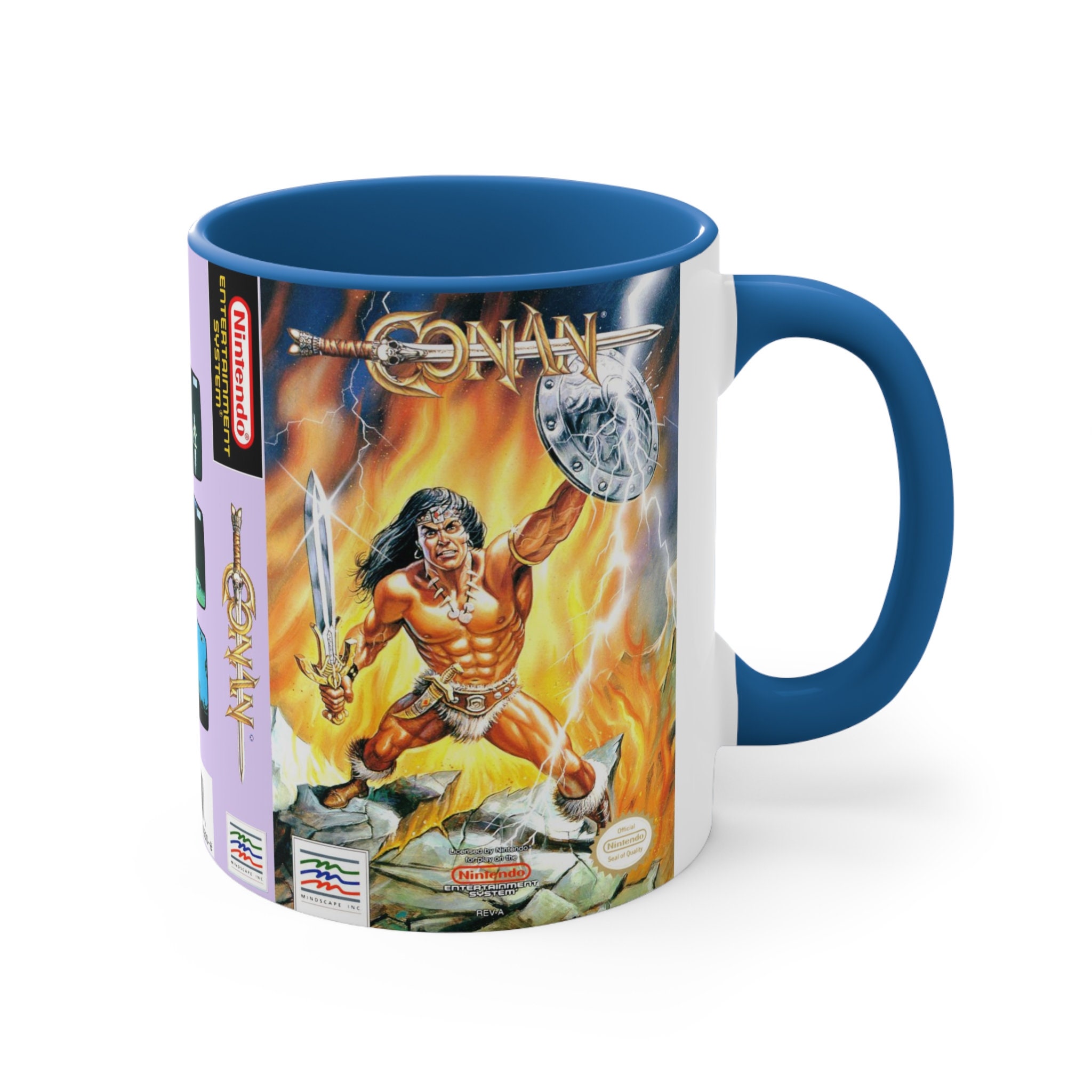 Conan NES 8 Bit Game Box Cover Famicom Accent Coffee Mug, 11 Oz - Etsy