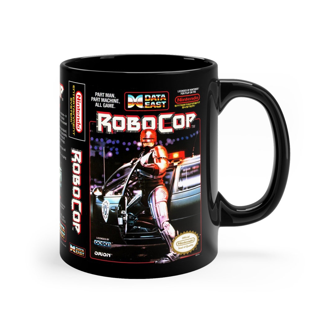 Robocop NES 8 Bit Game Box Cover Famicom Accent Coffee Mug 11oz Black ...
