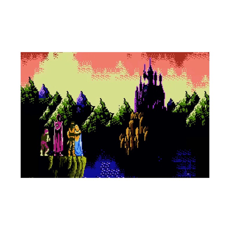 Castlevania 3 Dracula's Curse End Screen Simon NES 8 Bit Game Box Cover ...