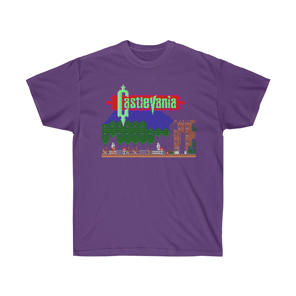 Castlevania Stage 1 Logo NES Famicom Game 8 Bit Stage Screen T Shirt ...