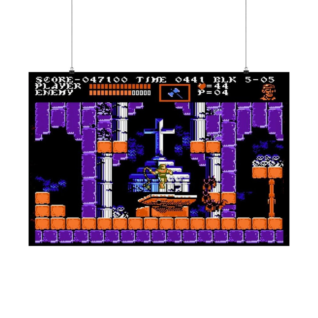 Castlevania 3 Dracula's Curse Poster 4 Boss Dracula NES 8 Bit Game Box ...