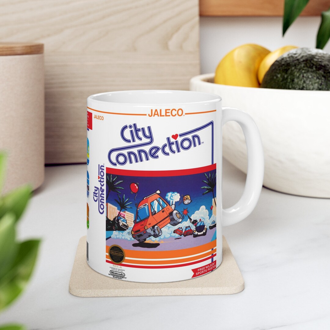 City Connection NES 8 Bit Game Box Cover Famicom Ceramic Mug 11 Oz - Etsy