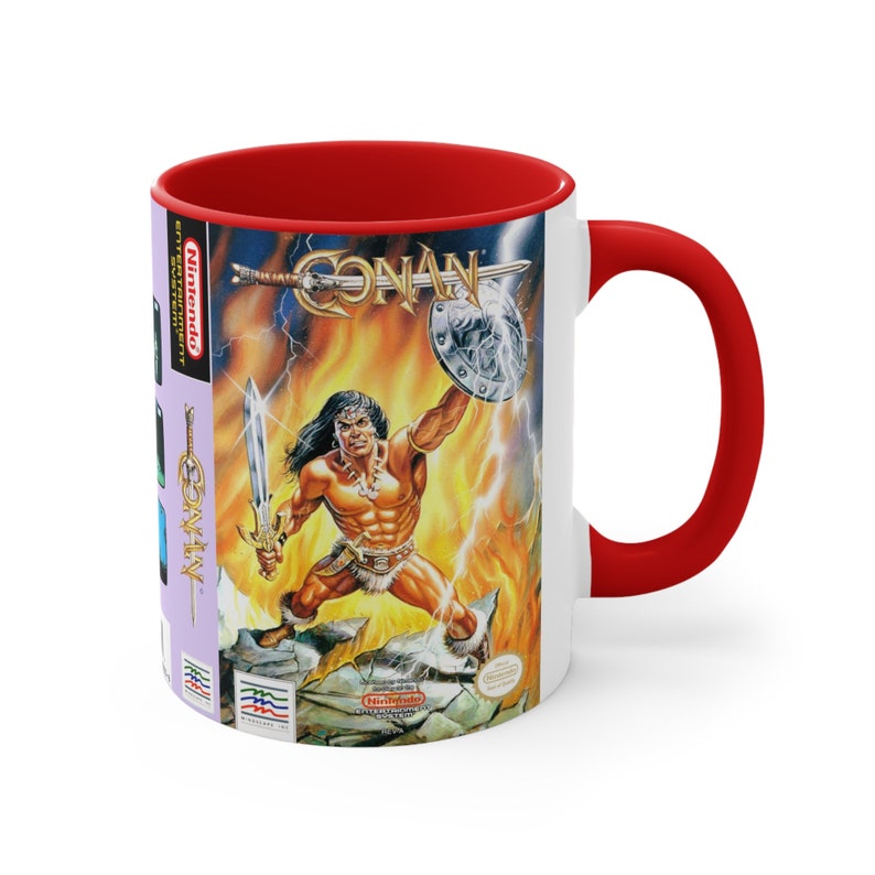 Conan NES 8 Bit Game Box Cover Famicom Accent Coffee Mug, 11 Oz - Etsy