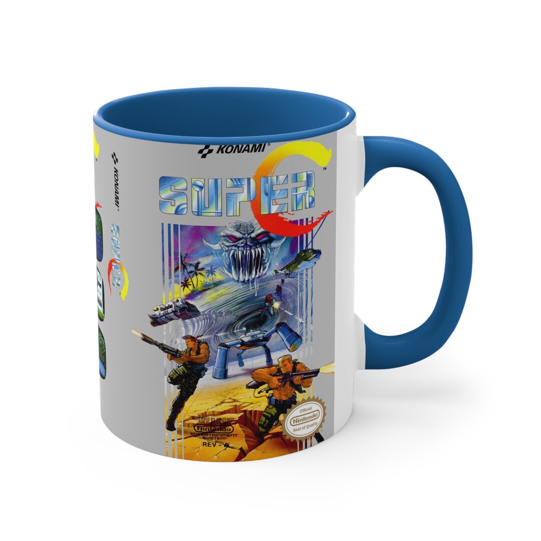 Super Contra Force NES 8 Bit Game Box Cover Famicom Accent Coffee Mug ...