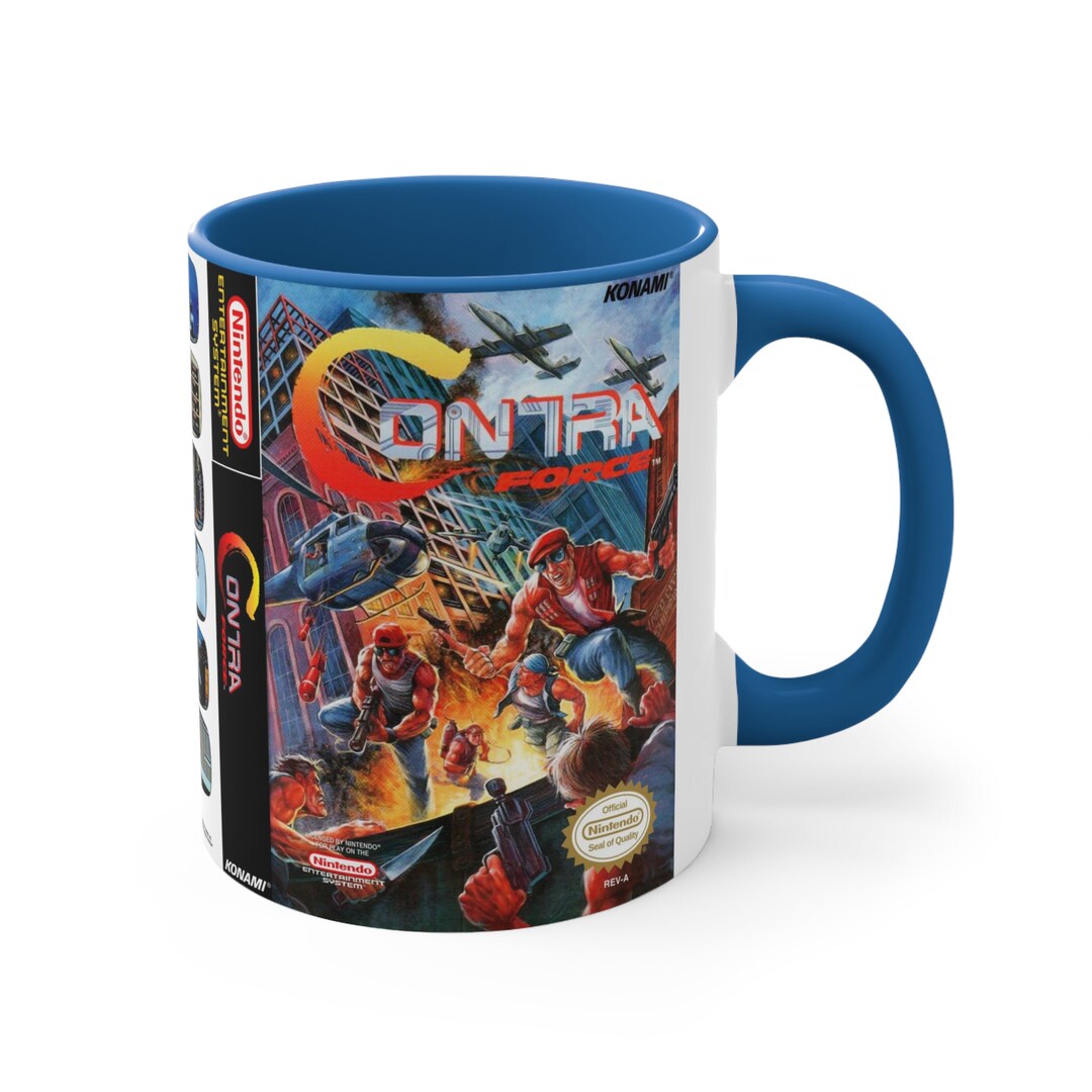 Contra Force NES 8 Bit Game Box Cover Famicom Accent Coffee Mug, 11oz 1 ...