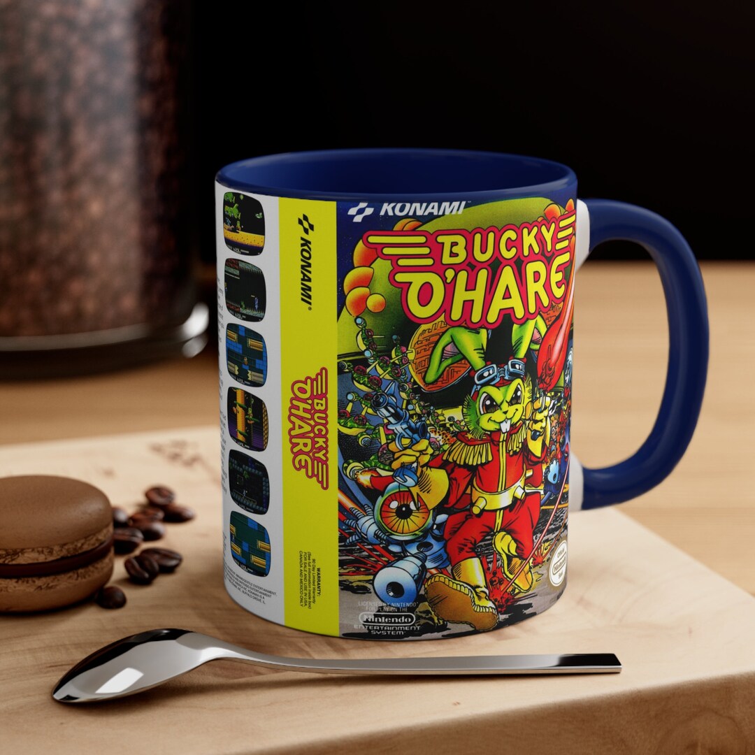 Bucky O'hare Game NES 8 Bit Game Box Cover Famicom Accent Coffee Mug, 11oz - Etsy
