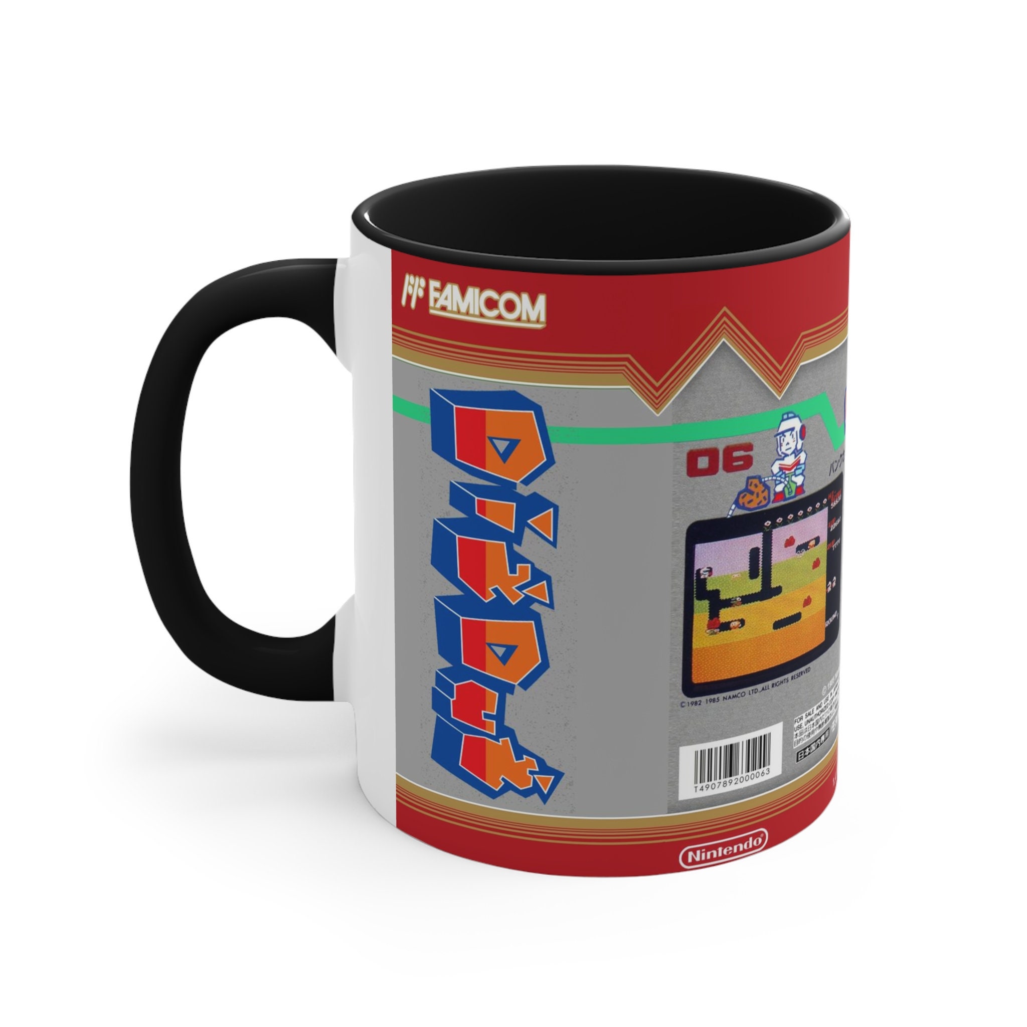 Dig Dug NES 8 Bit Game Box Cover Famicom Accent Coffee Mug, 11oz Red - Etsy