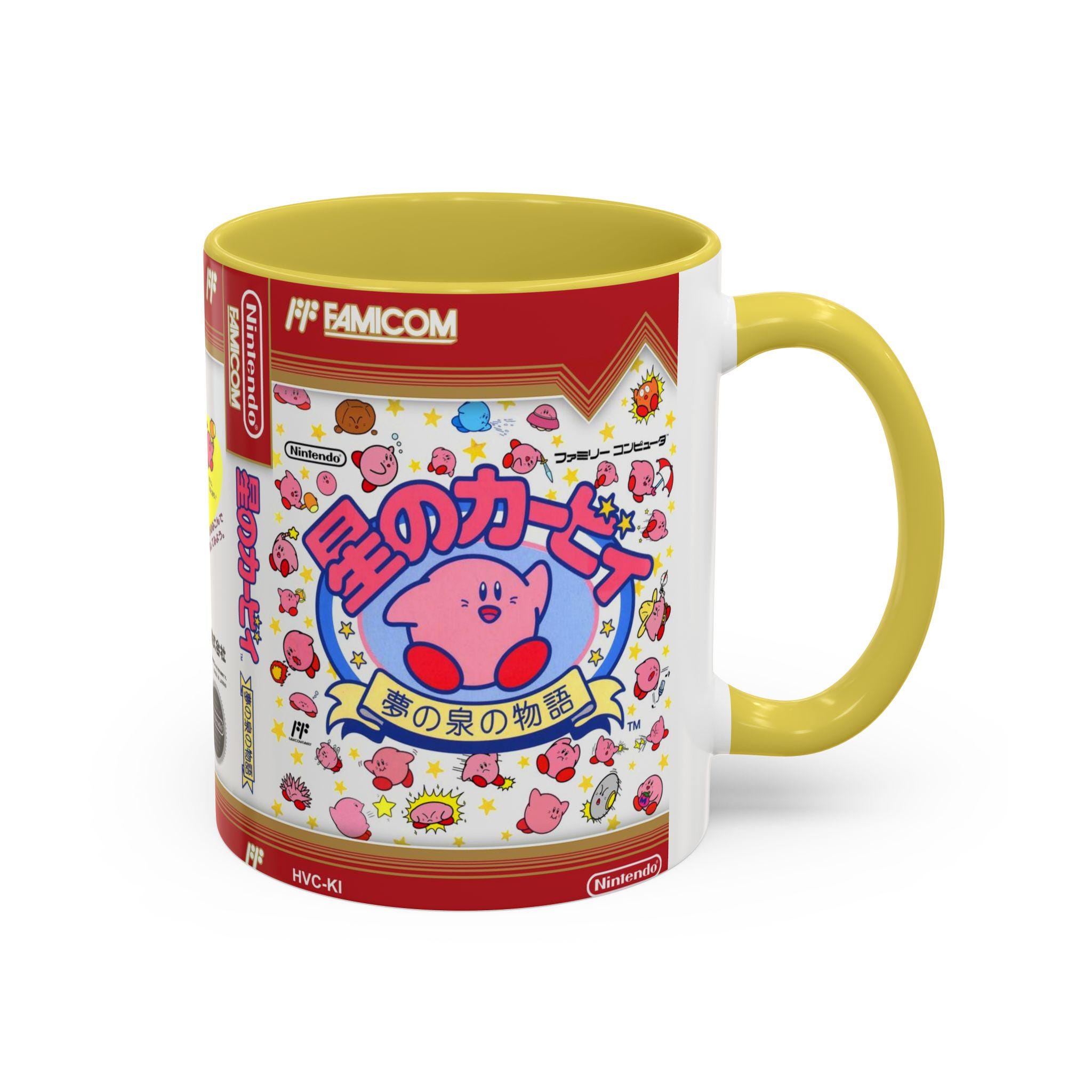 Kirbys Adventure NES 8 Bit Game Box Cover Famicom Accent Coffee Mug ...