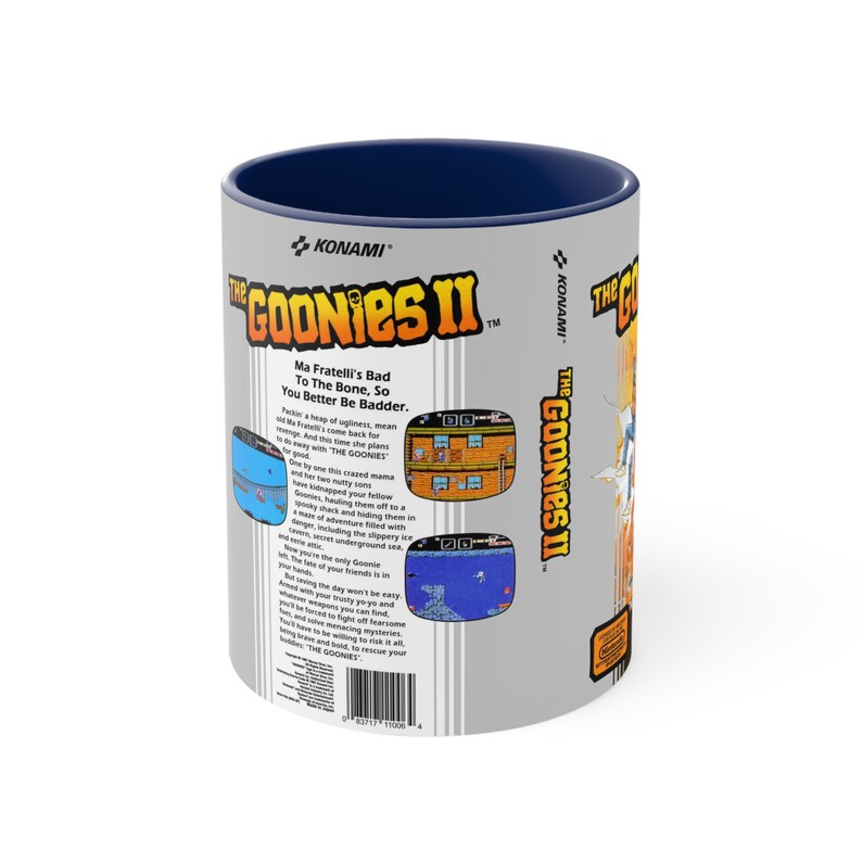 The Goonies 2 NES 8 Bit Game Box Cover Famicom Accent Coffee Mug, 11oz ...