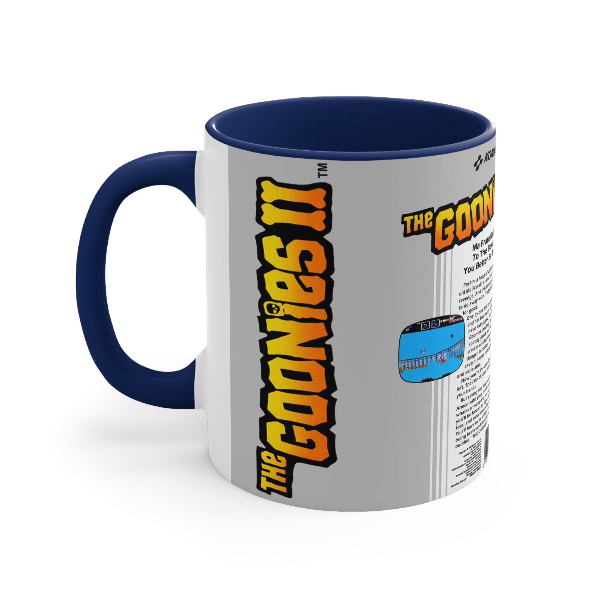 The Goonies 2 NES 8 Bit Game Box Cover Famicom Accent Coffee Mug, 11oz ...