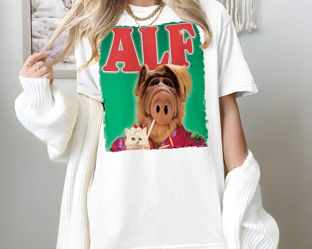 Alf V14 Natural T Shirt Movie Poster Retro Vintage Cotton Men's Women's ...