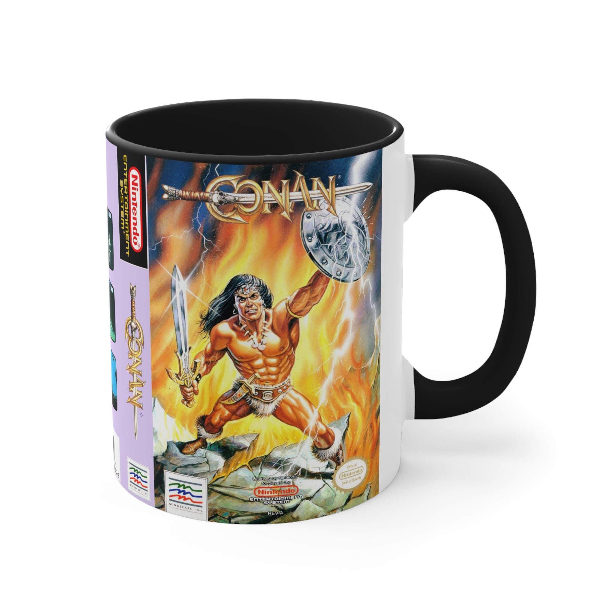 Conan NES 8 Bit Game Box Cover Famicom Accent Coffee Mug, 11 Oz - Etsy