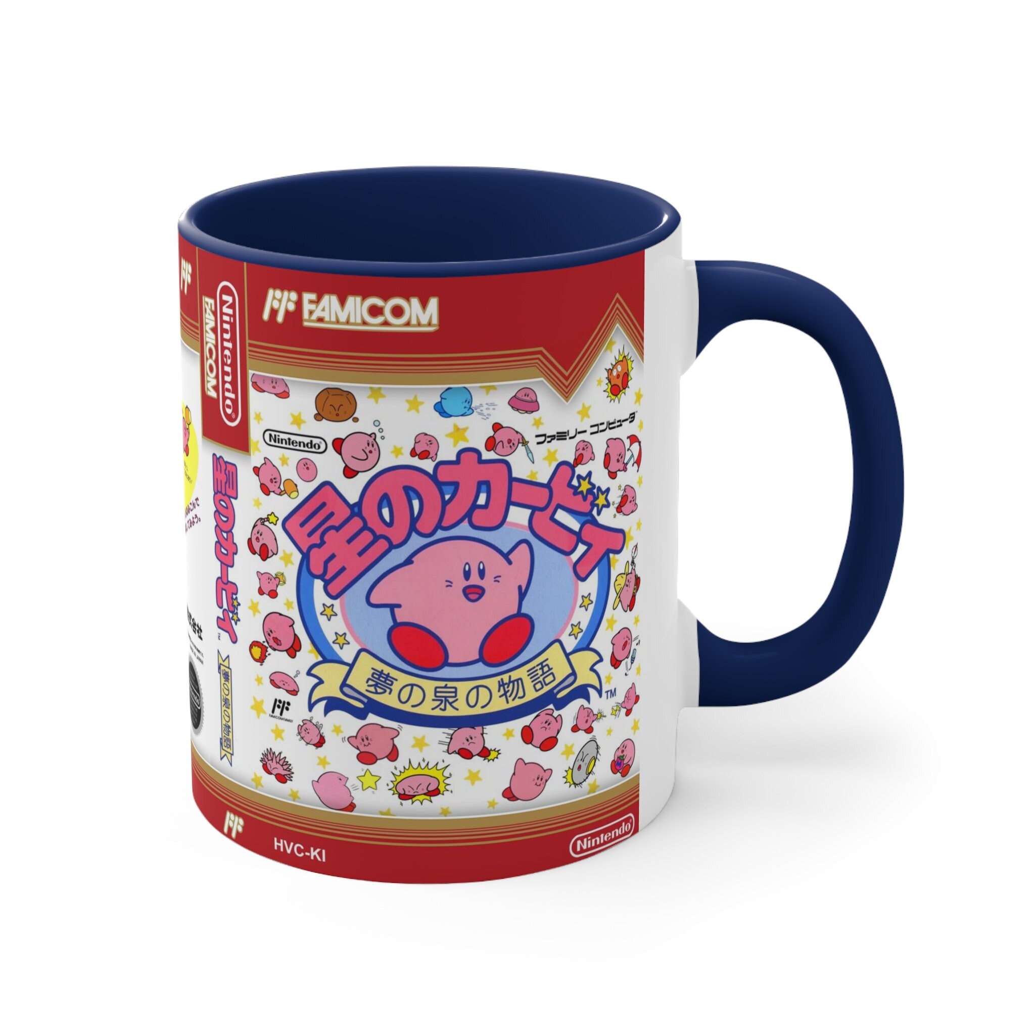 Kirbys Adventure NES 8 Bit Game Box Cover Famicom Accent Coffee Mug ...