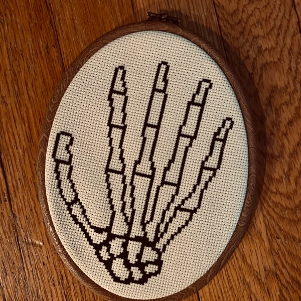 Skeleton Hand Cross Stitch - Etsy
