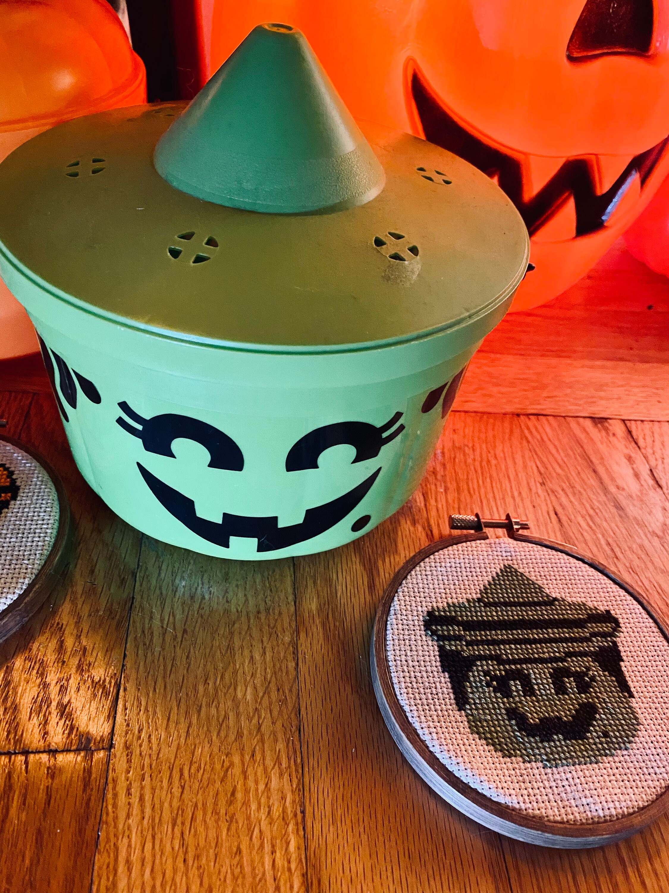 Mcdonalds Halloween Pail, Witch, Pumpkin, Ghost Cross Stitch Patterns ...