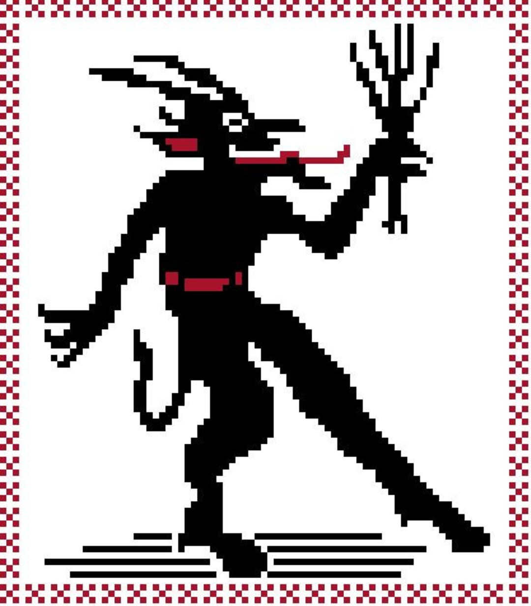 Krampus Cross Stitch Pattern Christmas Evil Santa PDF - Etsy
