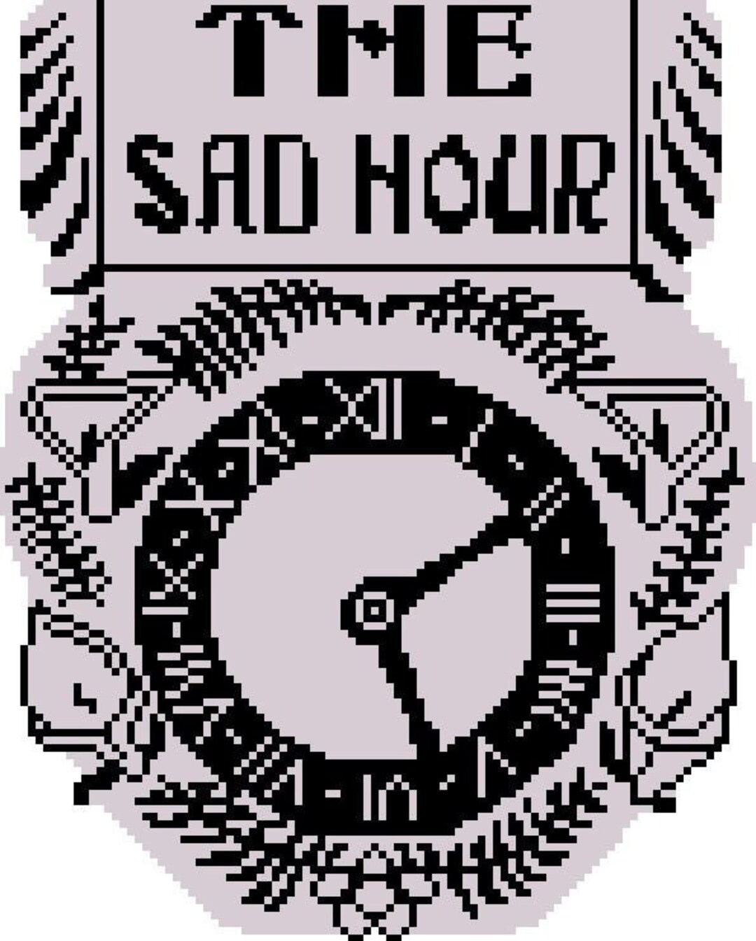 The Sad Hour Cross Stitch Pattern Death Clock Coffin Plaque Victorian ...