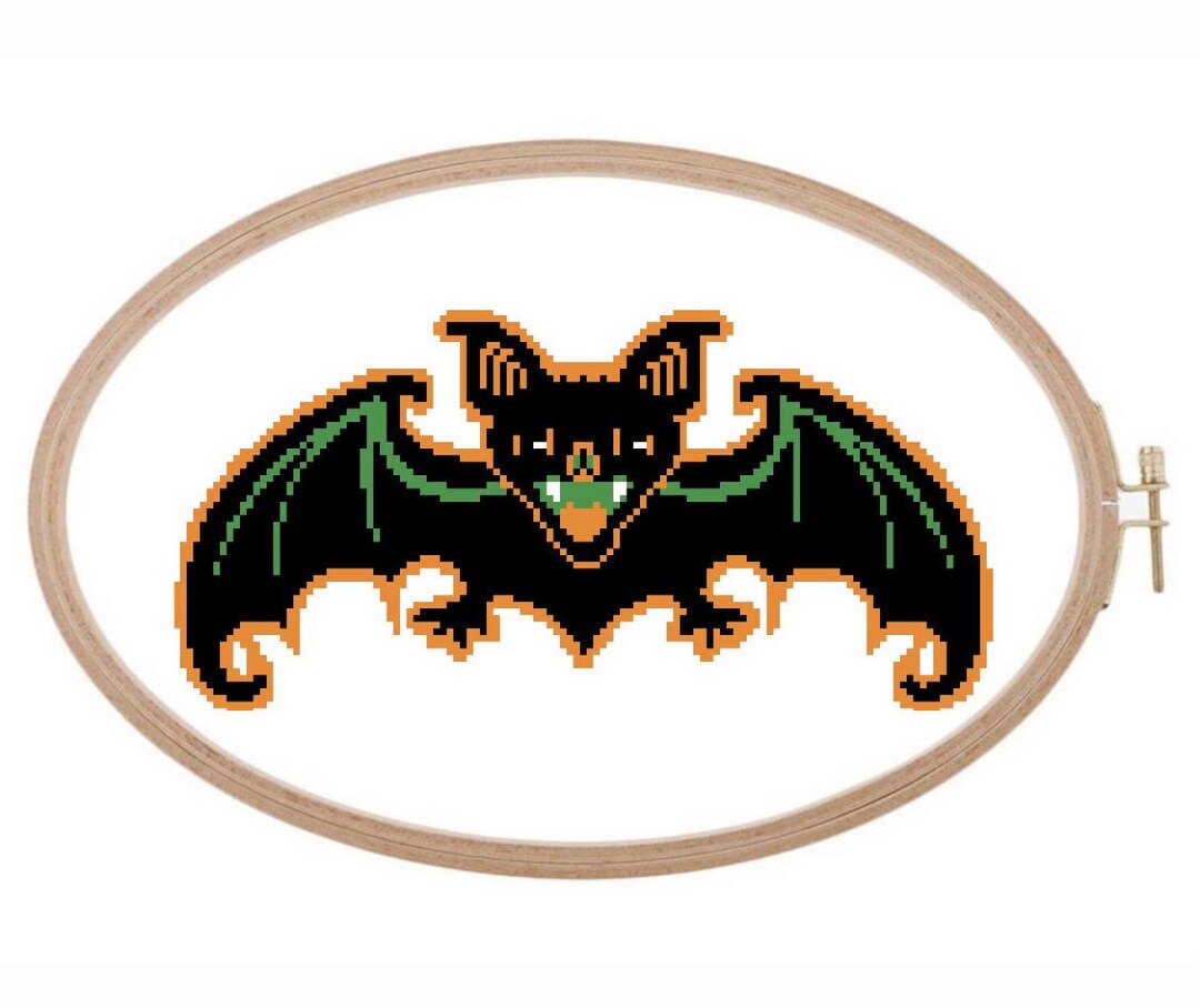 Vintage Halloween Bat Cross Stitch Pattern PDF - Etsy