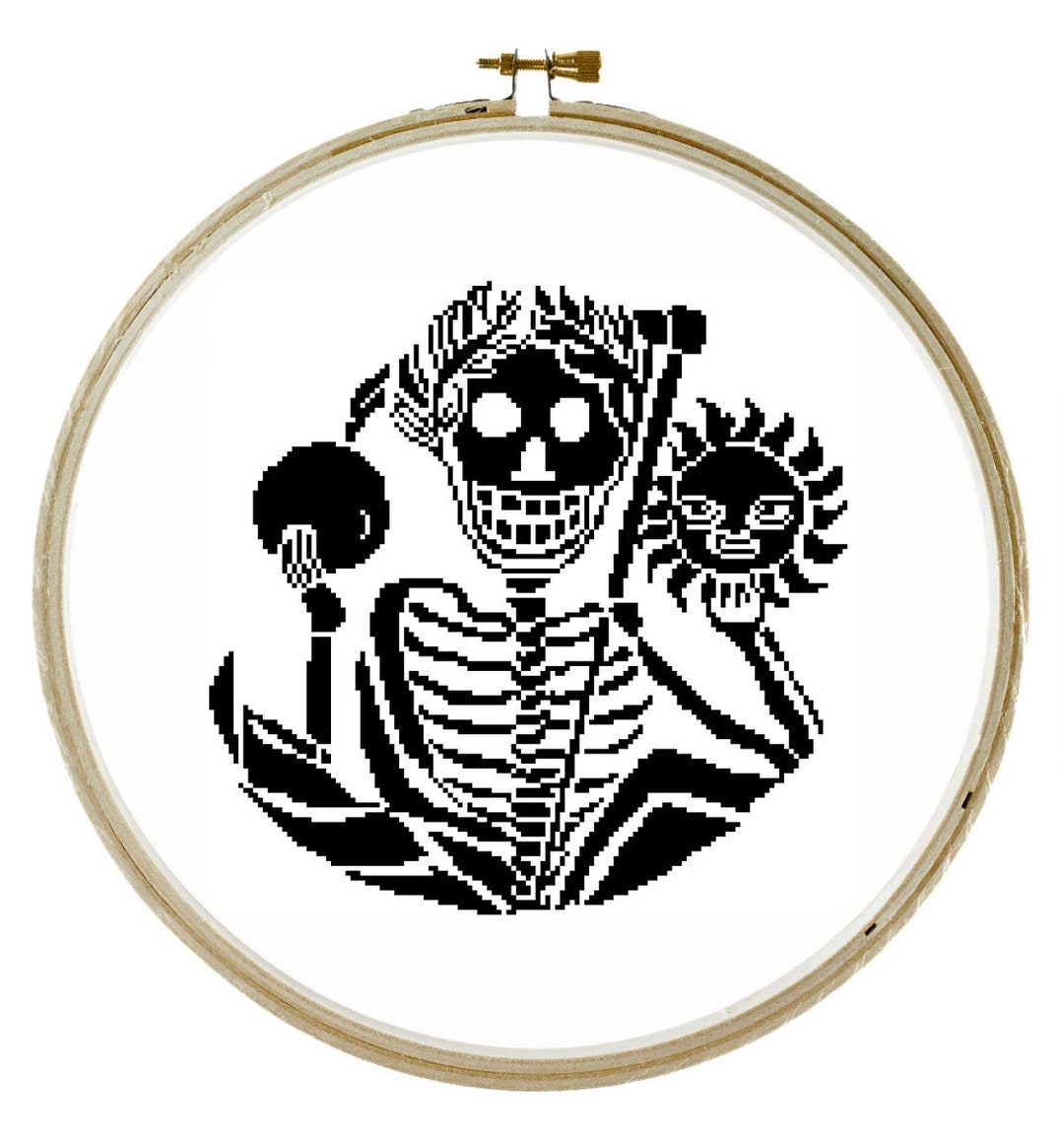 Memento Mori Grave Rubbing Skeleton Sun & Moon Cross Stitch Pattern - Etsy