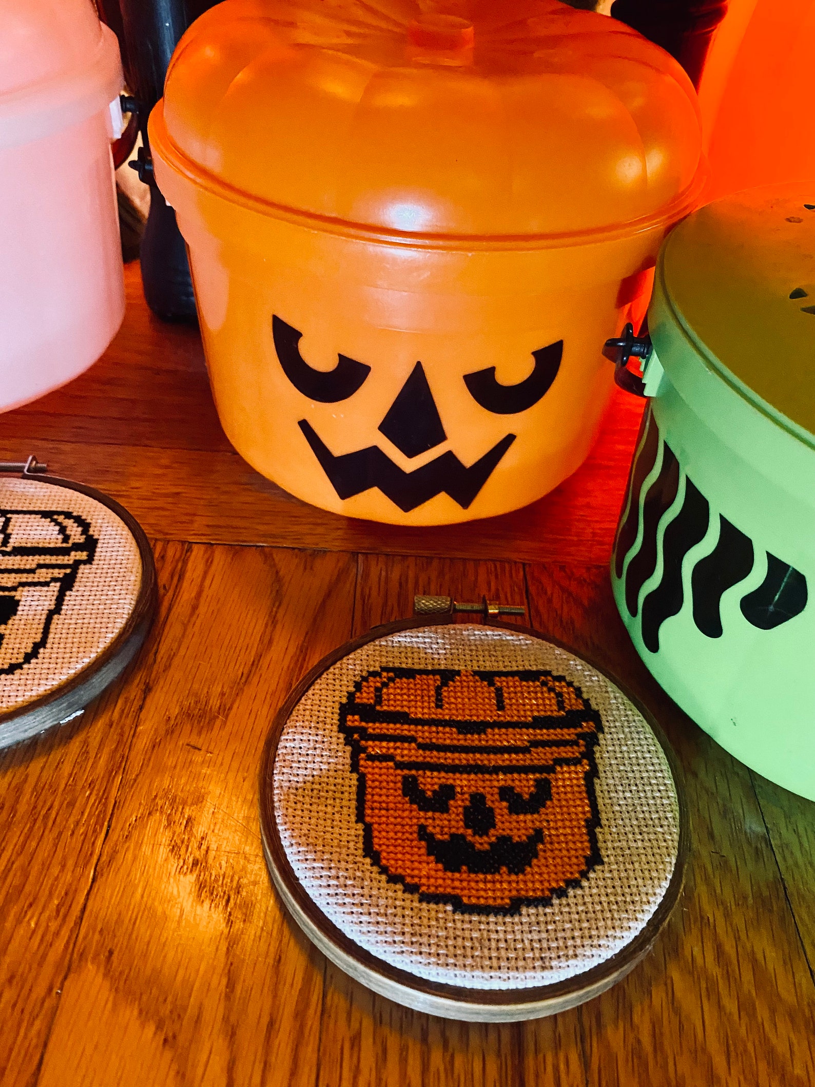 Mcdonalds Halloween Pail, Witch, Pumpkin, Ghost Cross Stitch Patterns ...
