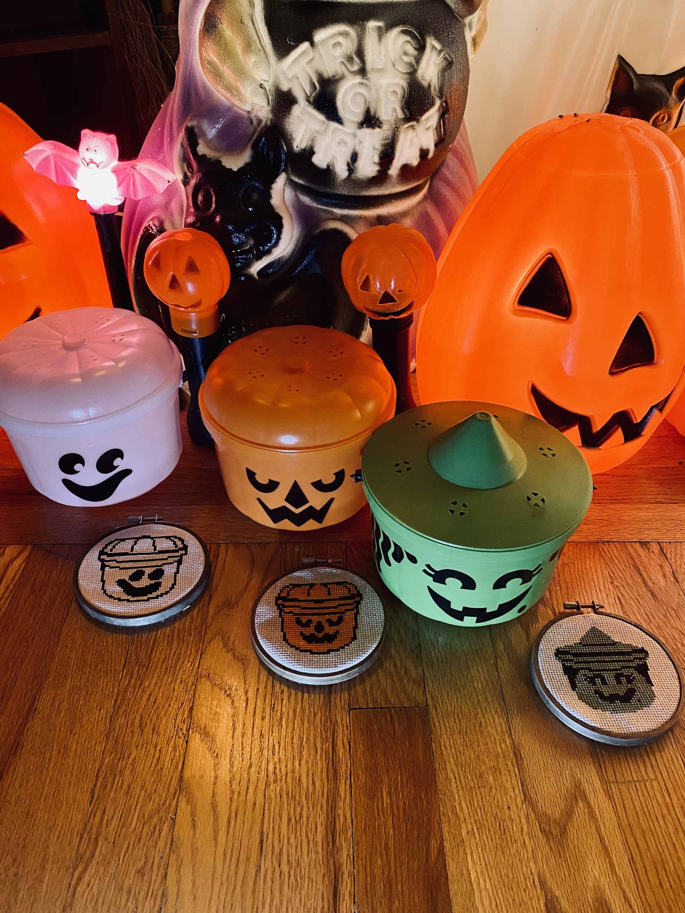 Mcdonalds Halloween Pail, Witch, Pumpkin, Ghost Cross Stitch Patterns ...