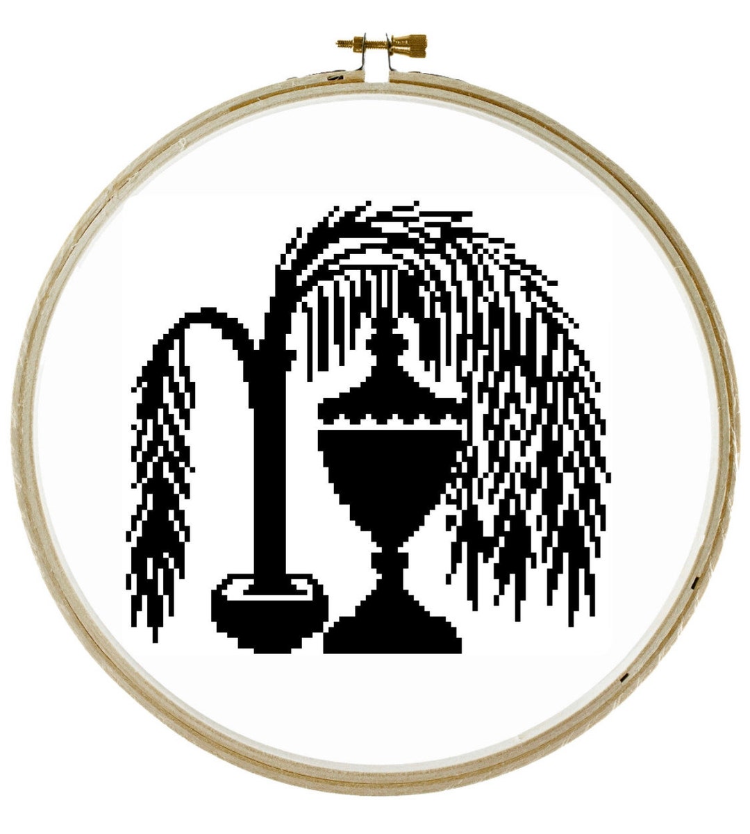 Victorian Mourning Willow Tree and Urn Gravestone Cross Stitch Pattern ...
