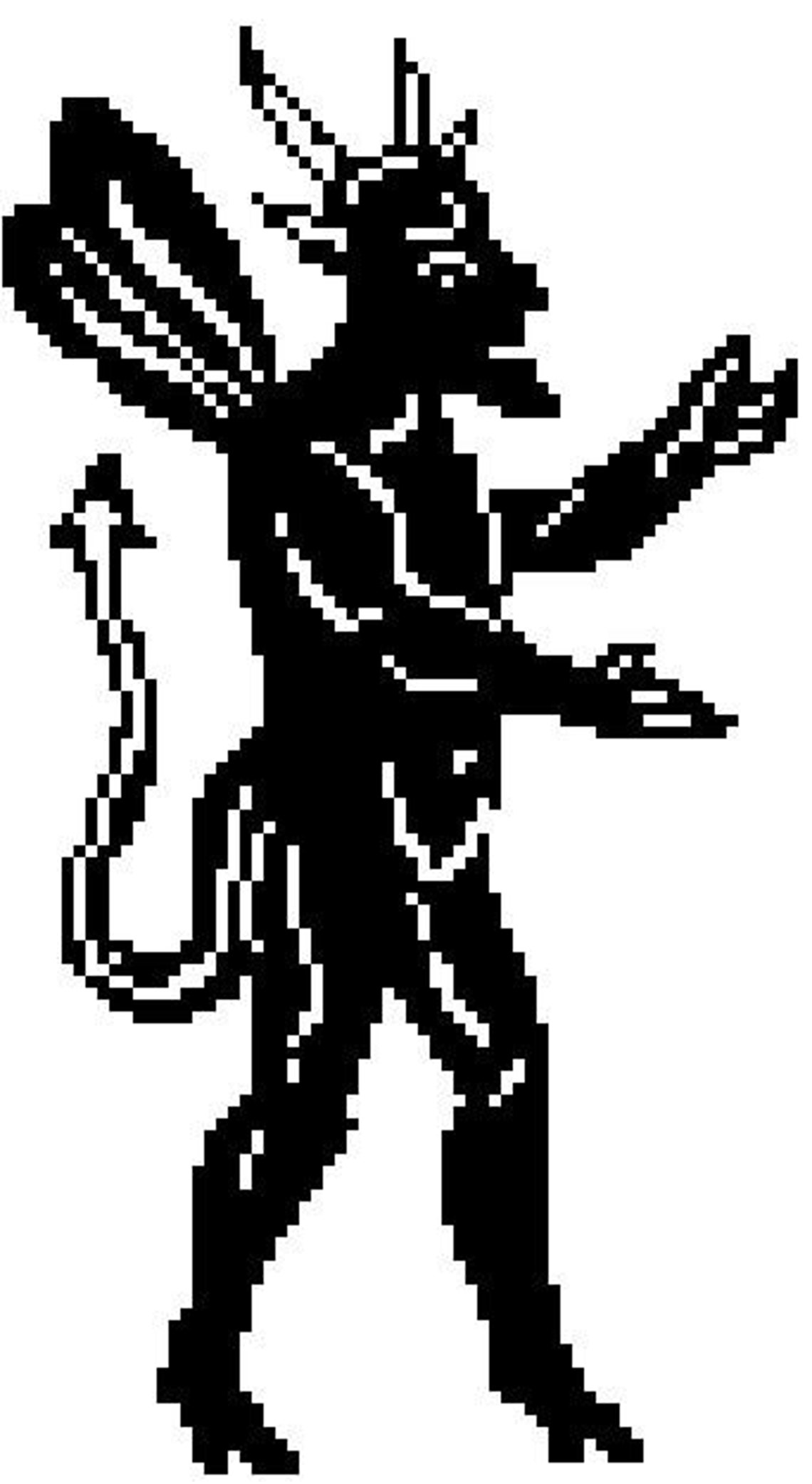 Woodcut Demon Occult Cross Stitch Pattern PDF - Etsy