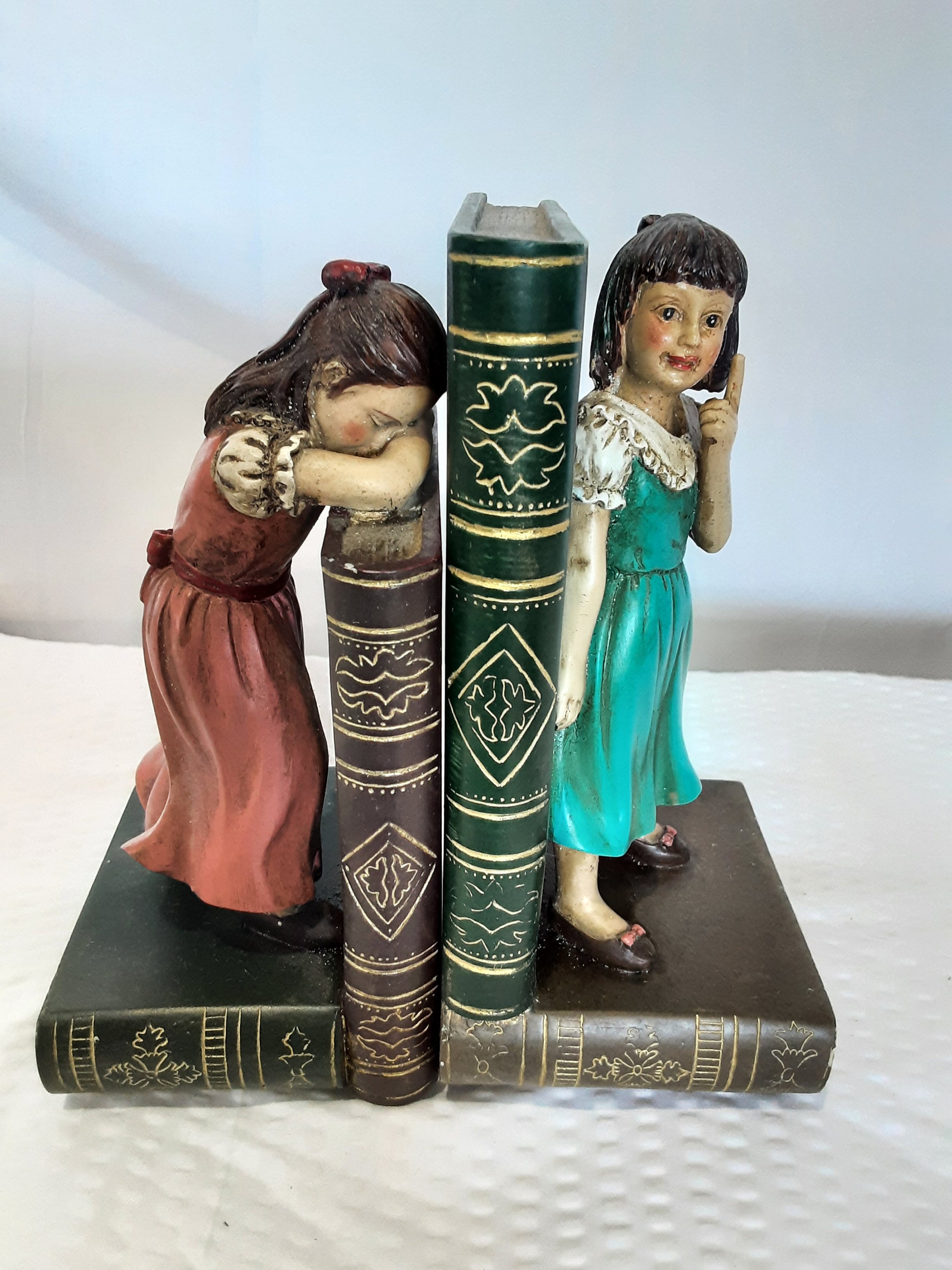 RARE Set of Vintage Bookends. hide and Seek Girls - Etsy