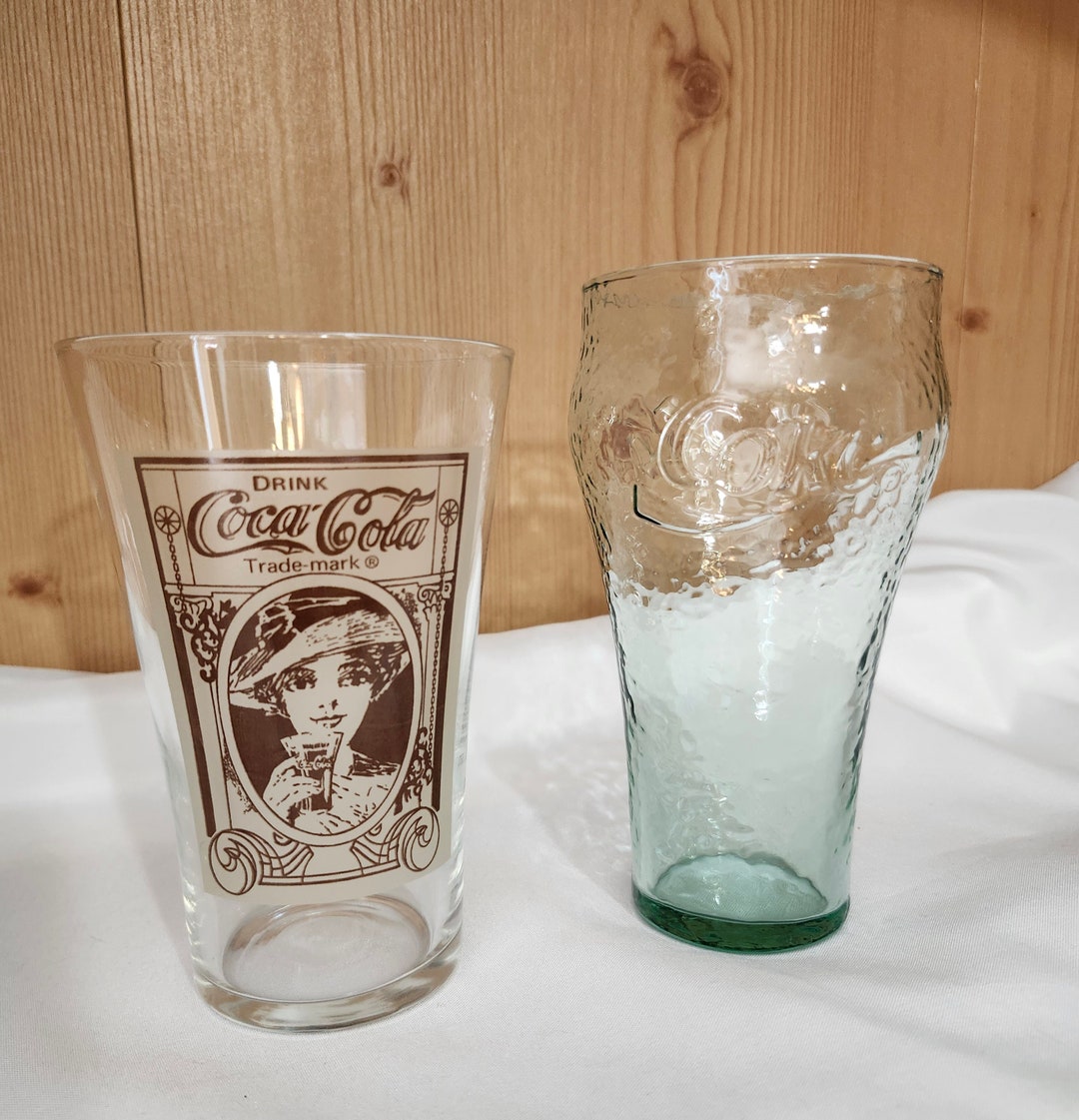 Lot of 2 Vintage Coca-cola Collectible Glasses - Etsy