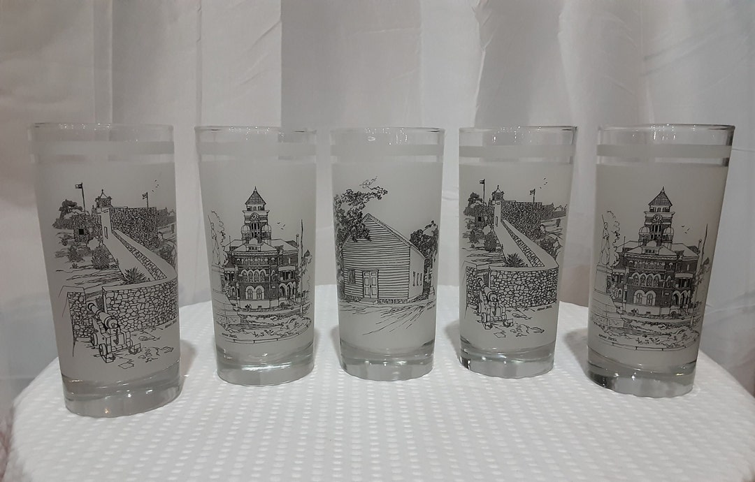 Set of 5 Commemorative 150th Anniversary of Texas Frosted Glasses - Etsy