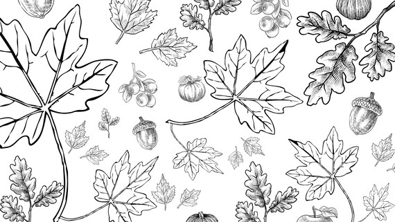 Fall Foliage Coloring Page - Etsy